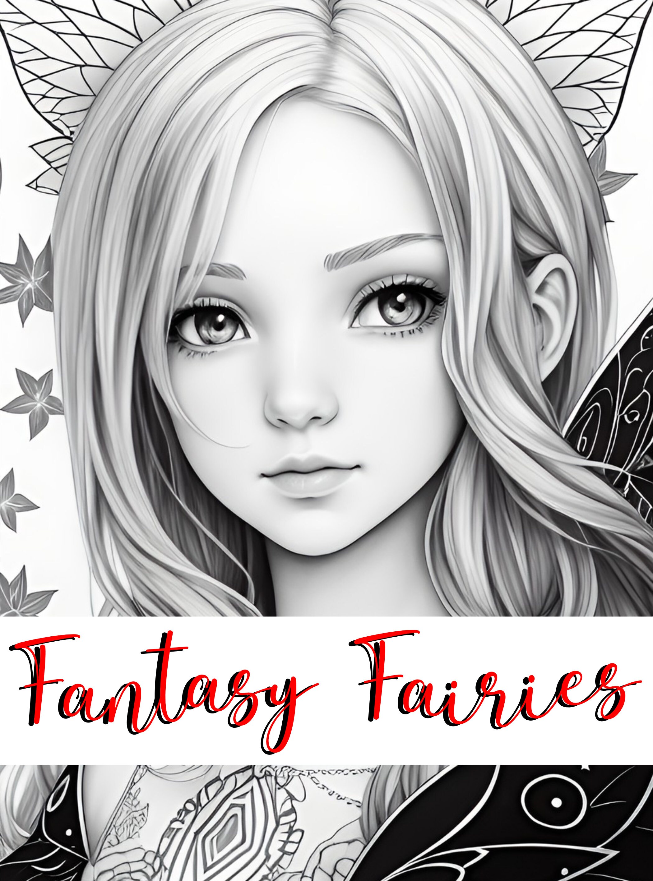 Grayscale Fantasy Coloring Book Printable Adult Coloring Pages Download ...