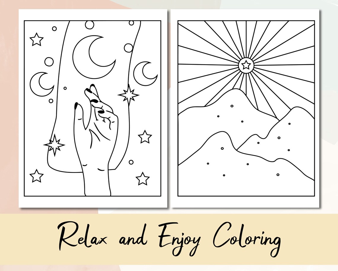 30 BOHO Coloring Pages for Adults Coloring Book Pages Printable Letter ...