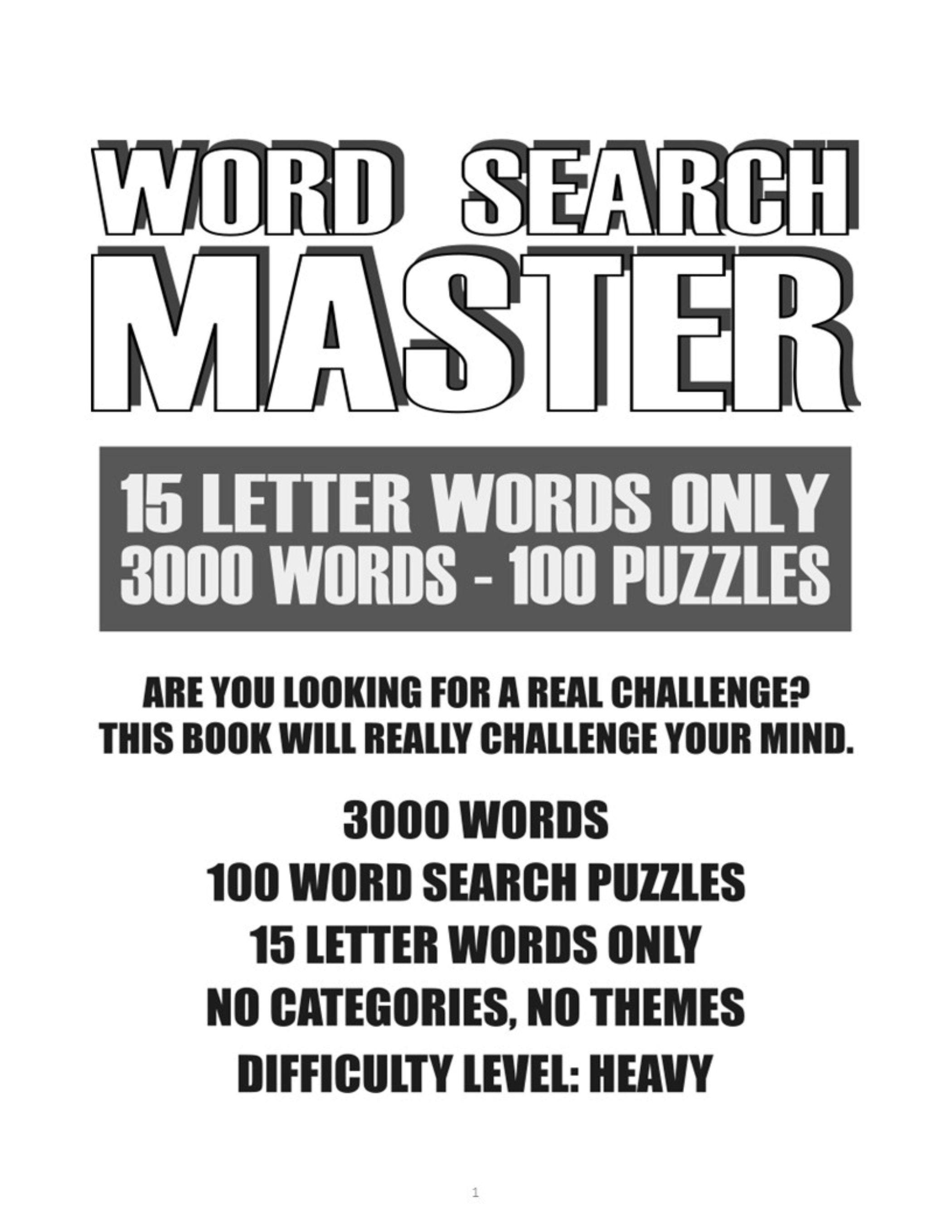 Word Search Master Puzzle | Word Search Puzzle Printable Pages | Word ...