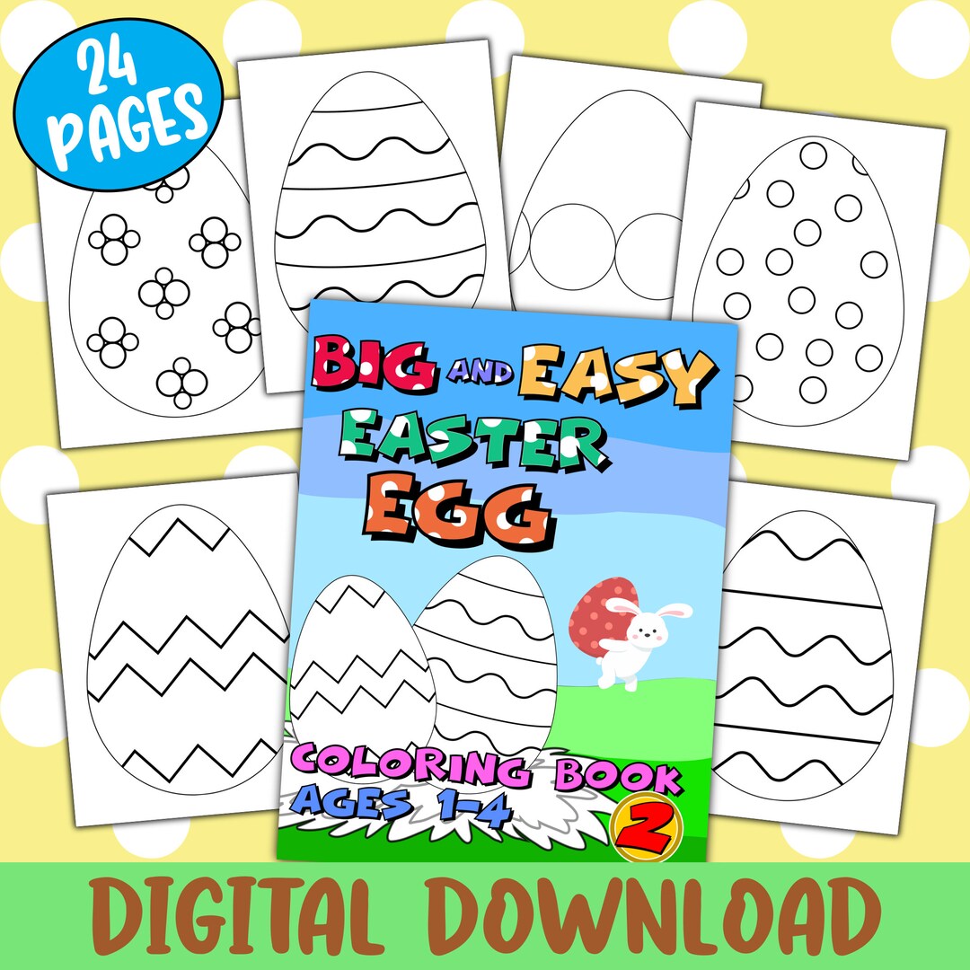 24 Big and Easy Easter Egg Coloring Pages for Kids | Super Easy, Super ...
