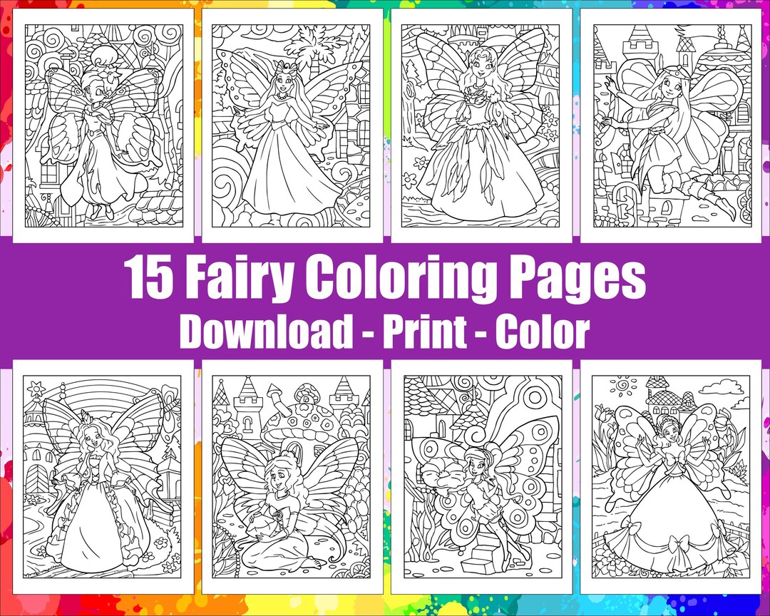 15 Super Cute Fairy Coloring Pages for Kids Printable, Fairy Colouring ...