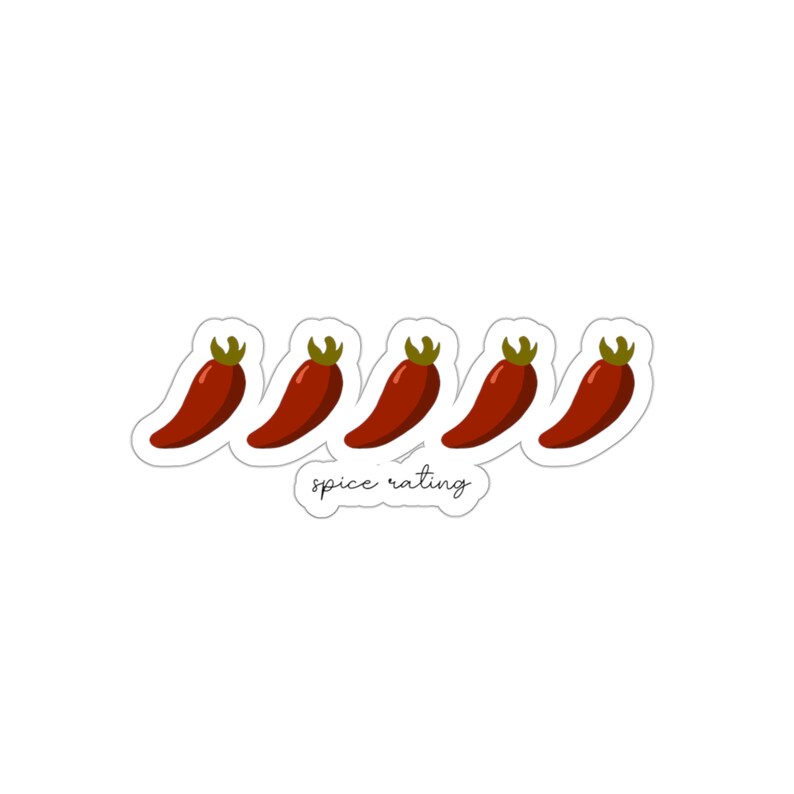 Spice Rating Sticker, 5/5 Peppers, Kiss-cut Stickers, Romance Readers ...