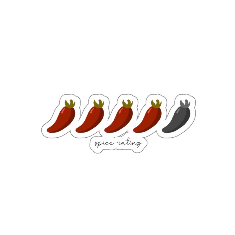 Spice Rating Sticker, 4/5 Peppers, Kiss-cut Stickers, Romance Readers ...