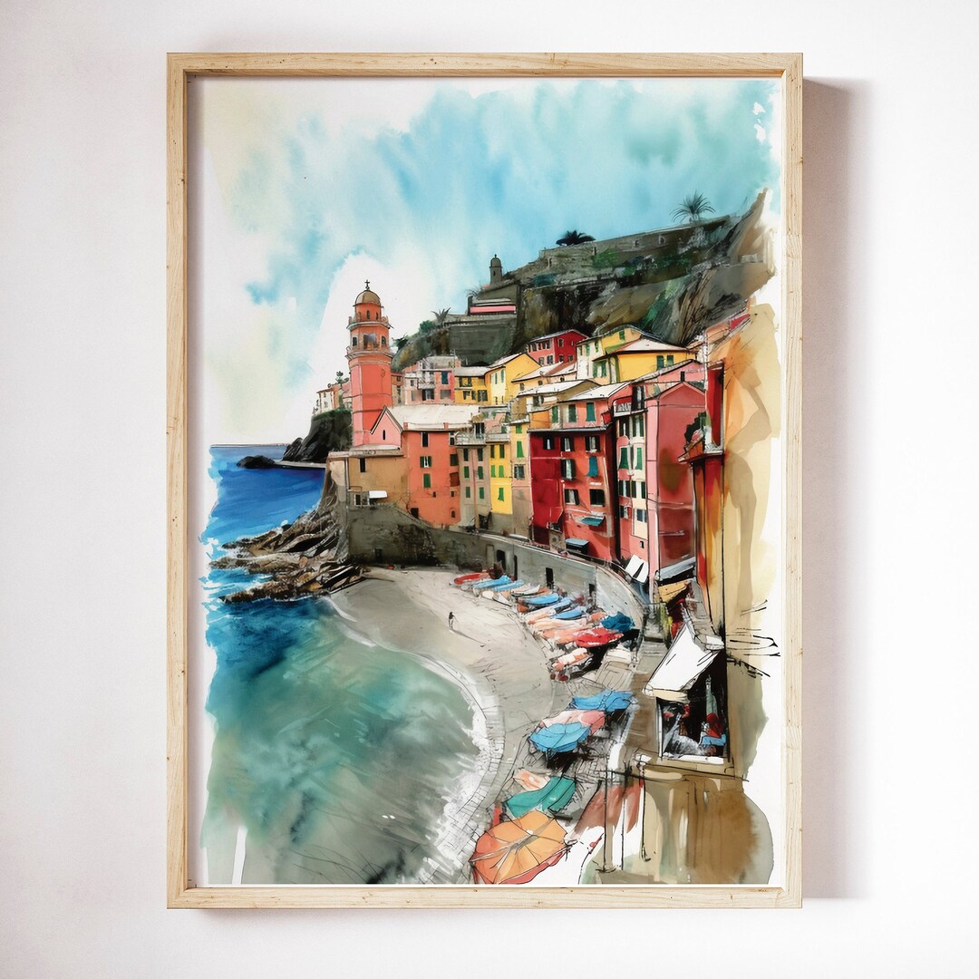 Italy Art, Travel Art, Architecture Drawings, Cinque Terre, Italian ...