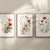Vintage Botanical Tryptic, Set of 3, Botanical Wall Art, Floral Art ...