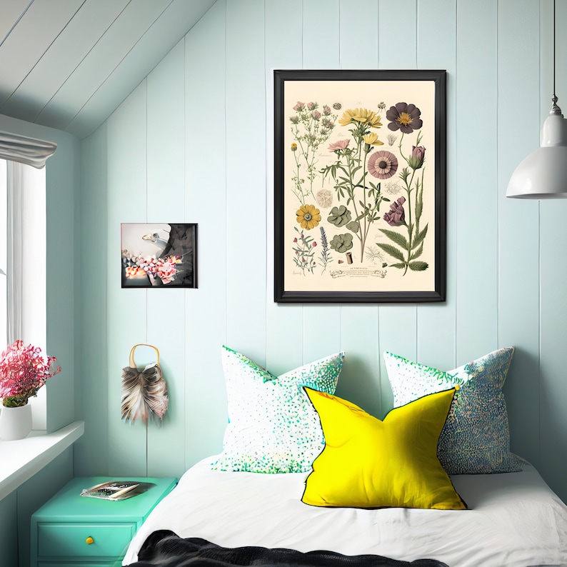 Vintage Botanical Tryptic, Set of 3, Botanical Wall Art, Floral Art ...