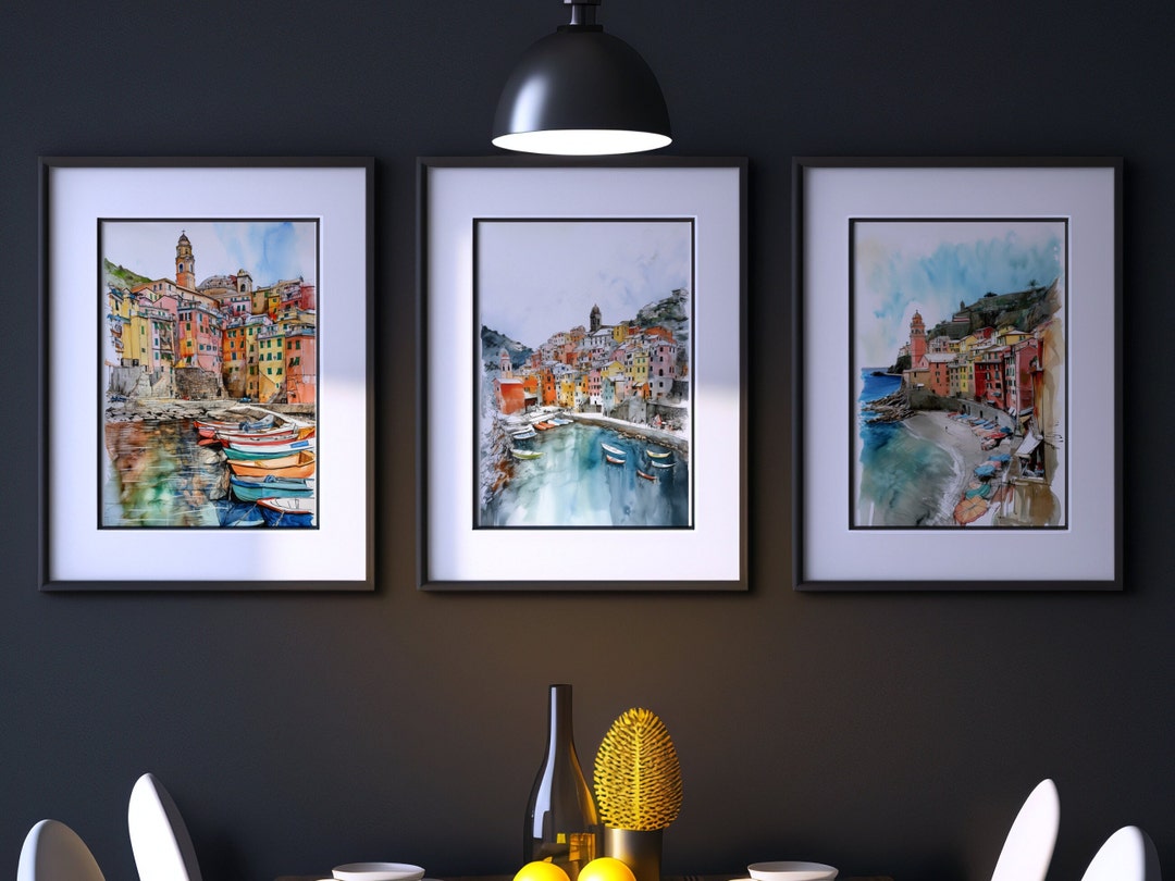 Italy Art, Travel Art, Architecture Drawings, Tryptic, Italian Decor ...