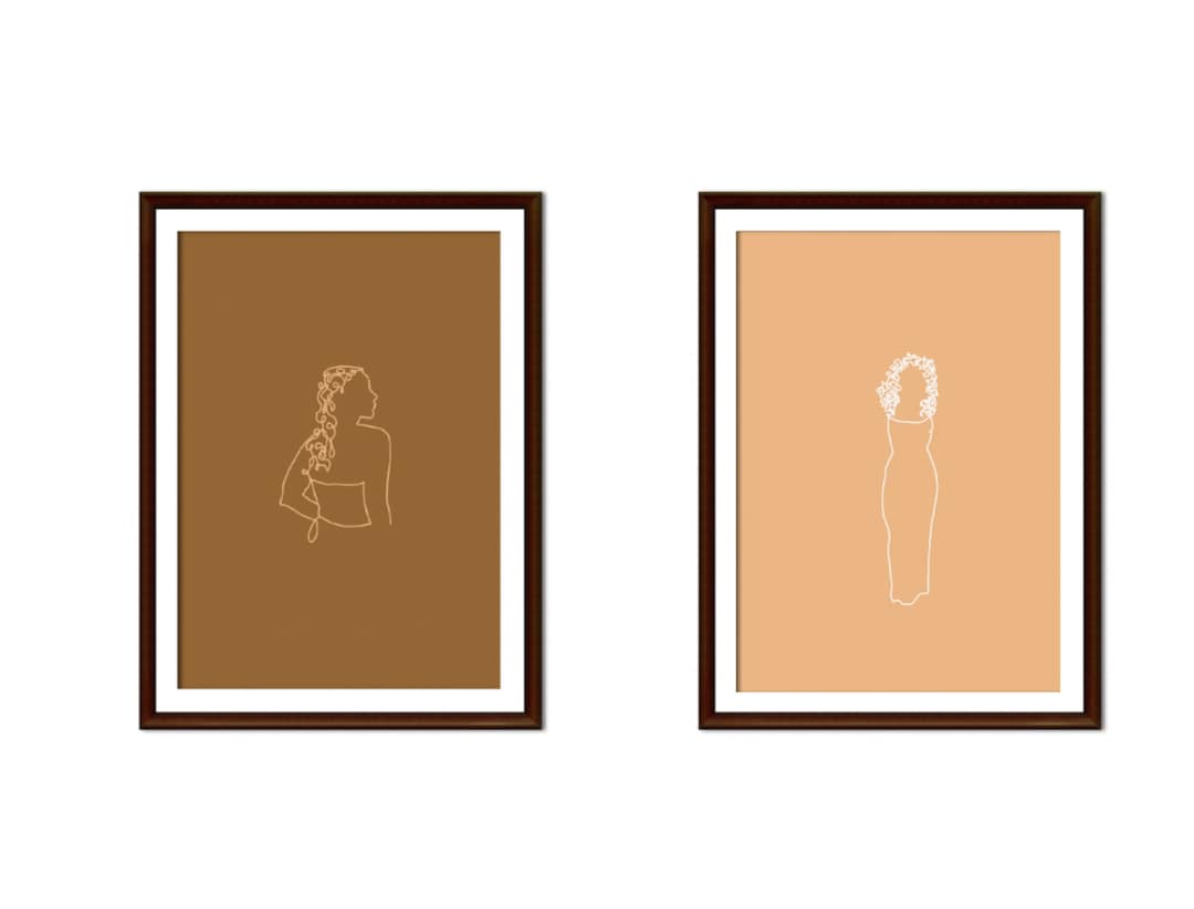 Fine Line Female Figure Wall Art Digital Download SET - Etsy