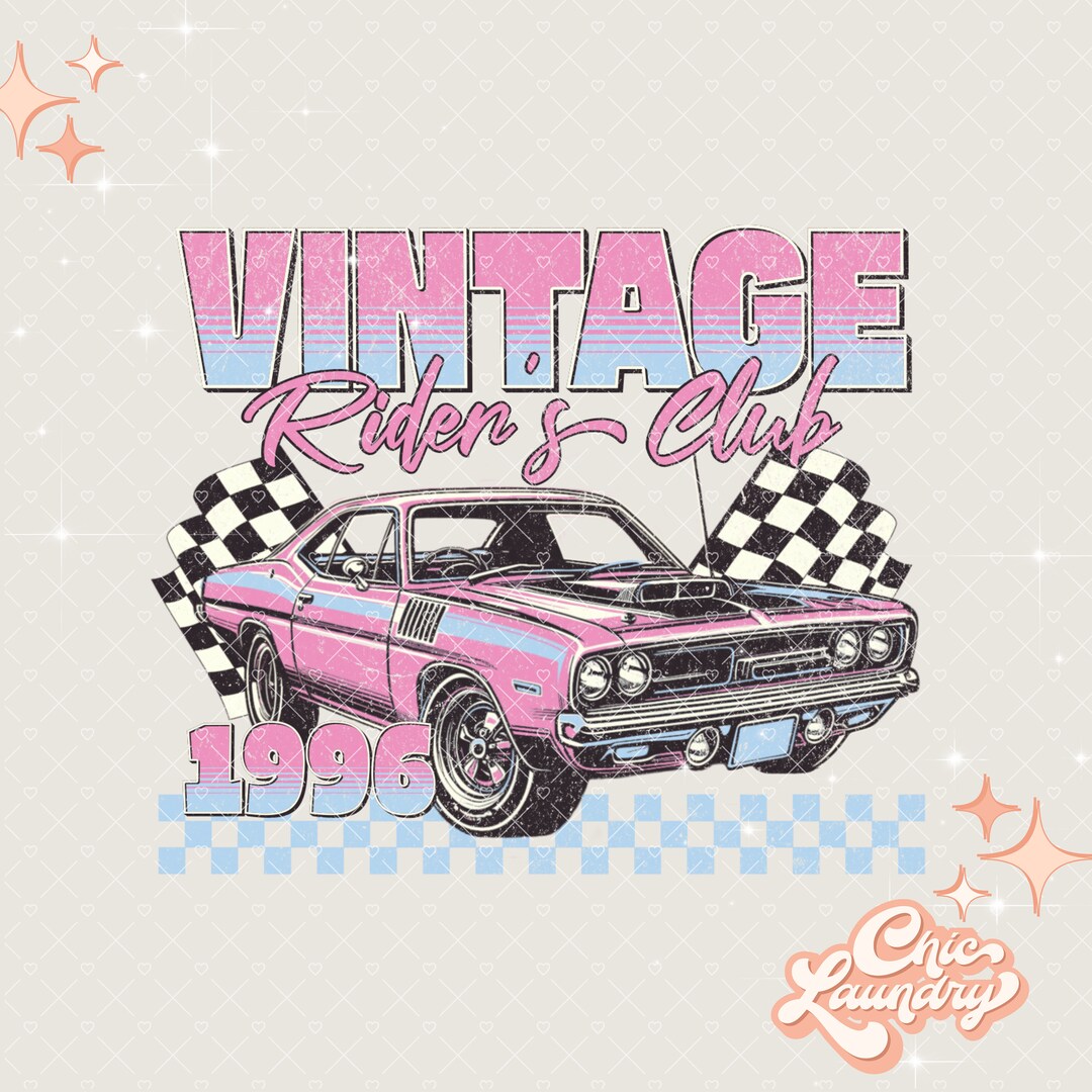 Vintage Rider Club Car Racing Baddie PNG Sofortiger digitaler Download ...