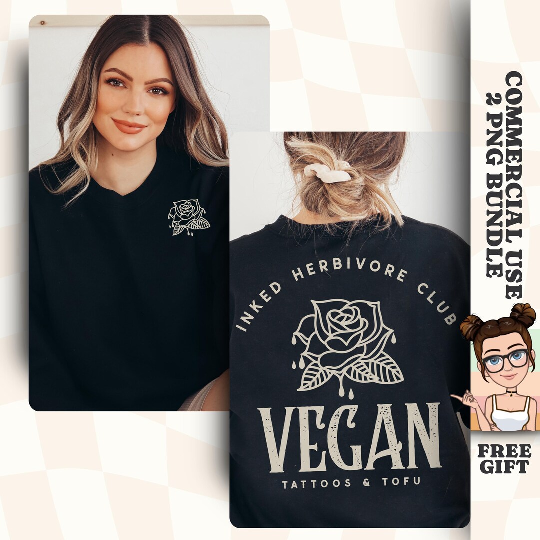 Vegan Vibes Plant Powered Herbivore Baddie 2 PNG Bundle Plus 3 Bonus ...