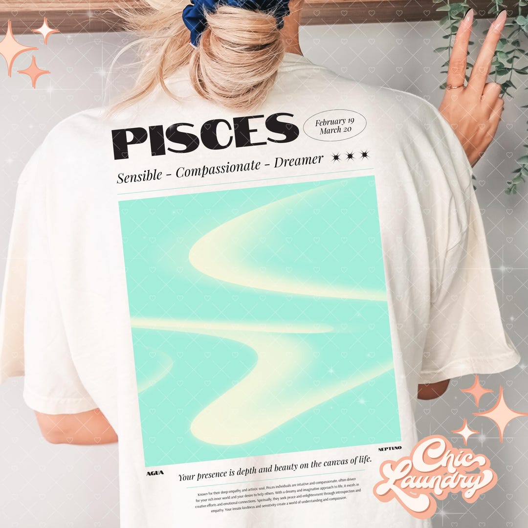 Pisces Modern Minimalist Scandinavian Horoscope Zodiac PNG Instant ...