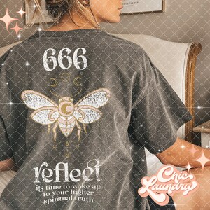 Angel Numbers 666 PNG Digital Download, Front and Back Design in Black ...
