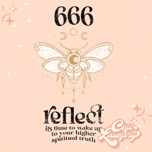 Angel Numbers 666 PNG Digital Download, Front and Back Design in Black ...