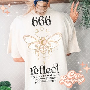 Angel Numbers 666 PNG Digital Download, Front and Back Design in Black ...