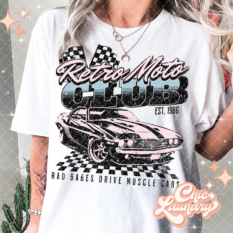 Retro Moto Club Baddie PNG Instant Digital Download Rad Babes Drive ...