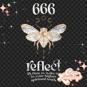 Angel Numbers 666 PNG Digital Download, Front and Back Design in Black ...