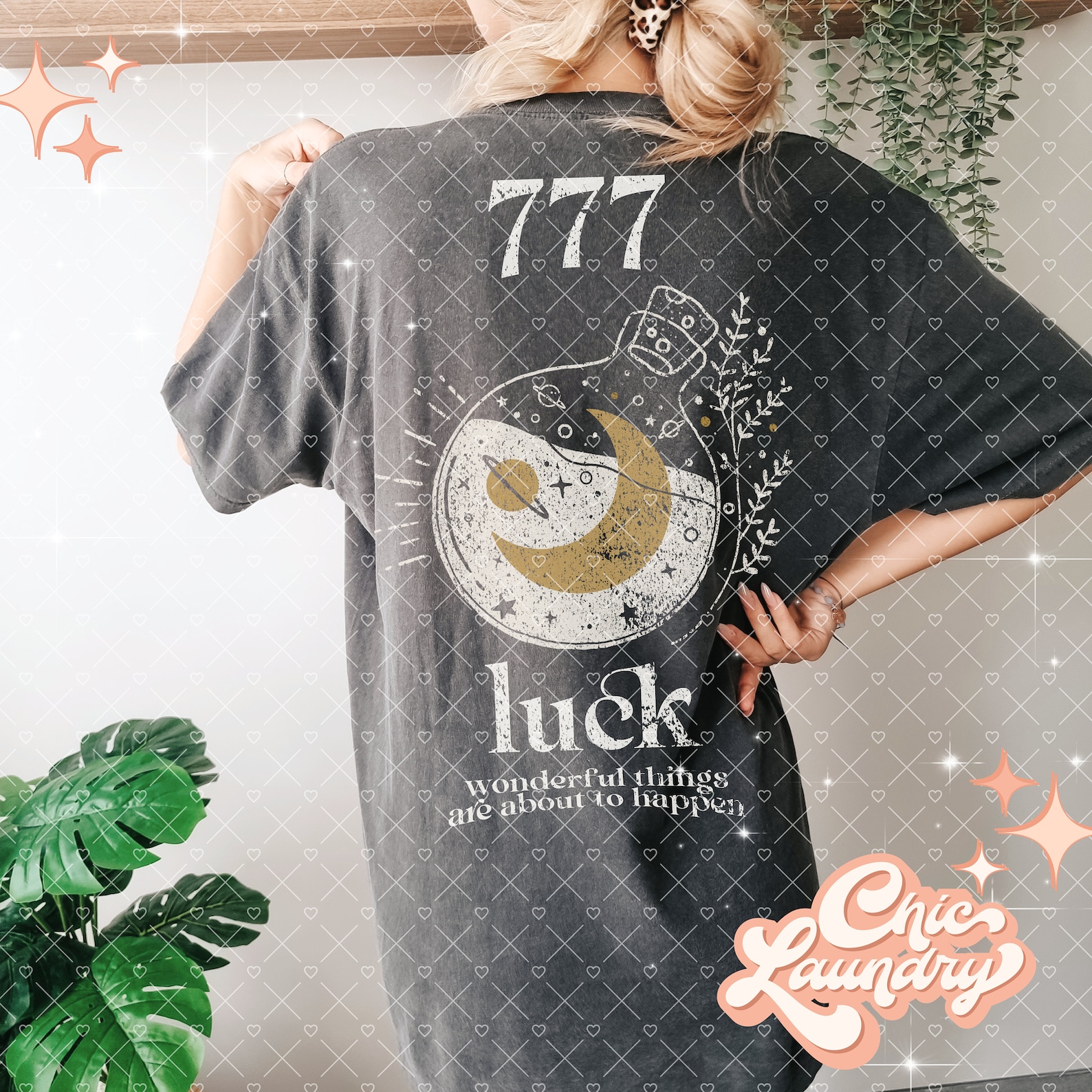 Angel Numbers 777 PNG Digital Download, Front and Back Design in Black ...