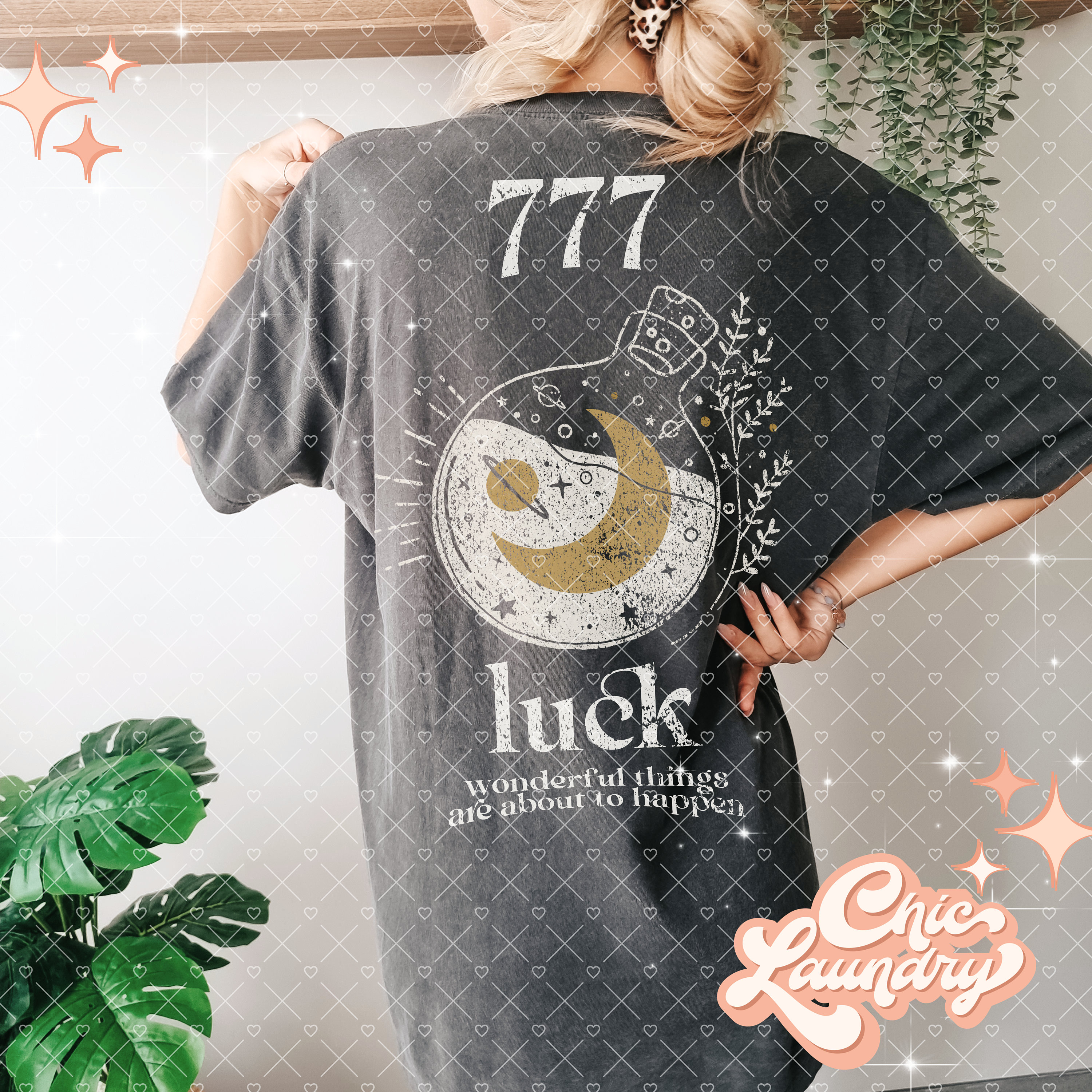 Angel Numbers 777 PNG Digital Download, Front and Back Design in Black ...