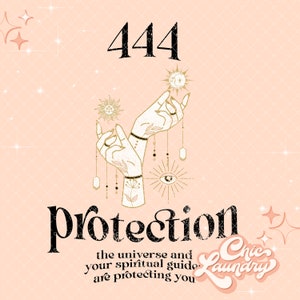 Angel Numbers 444 PNG Digital Download, Front and Back Design in Black ...