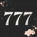 Angel Numbers 777 PNG Digital Download, Front and Back Design in Black ...
