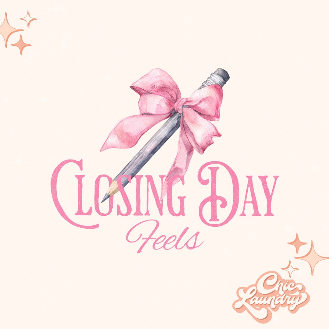 Closing Day Feels Pink Bow Watercolor Coquette Realtor Vibes Lady Boss ...