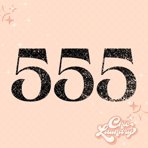 Angel Numbers 555 PNG Digital Download, Front and Back Design in Black ...