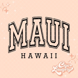 Maui Hawaii PNG Digital Download, Varsity Font Retro Vintage Hawaiian ...