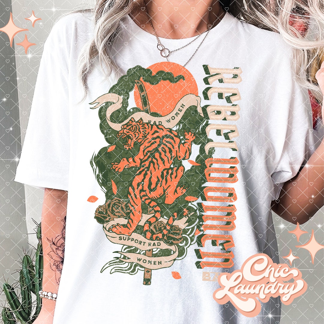Rebel Women Baddie PNG Instant Digital Download Tattoo Flash Tiger Rad ...