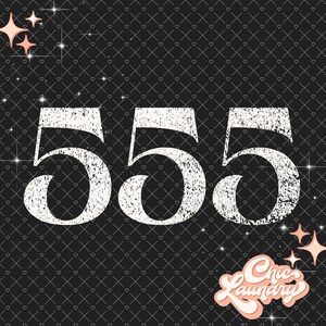 Angel Numbers 555 PNG Digital Download, Front and Back Design in Black ...