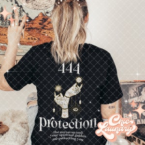 Angel Numbers 444 PNG Digital Download, Front and Back Design in Black ...