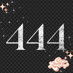 Angel Numbers 444 PNG Digital Download, Front and Back Design in Black ...