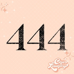 Angel Numbers 444 PNG Digital Download, Front and Back Design in Black ...