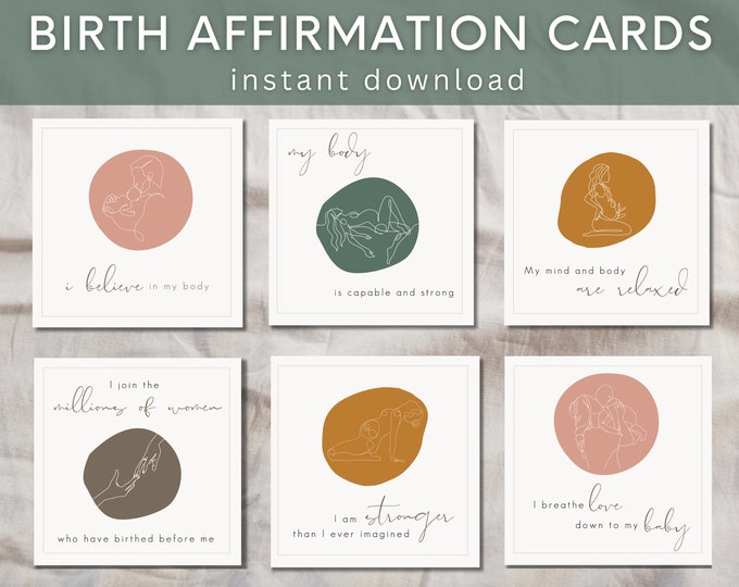 Birth Affirmation Cards - Daughter Birth Affirmation Cards - Digital ...