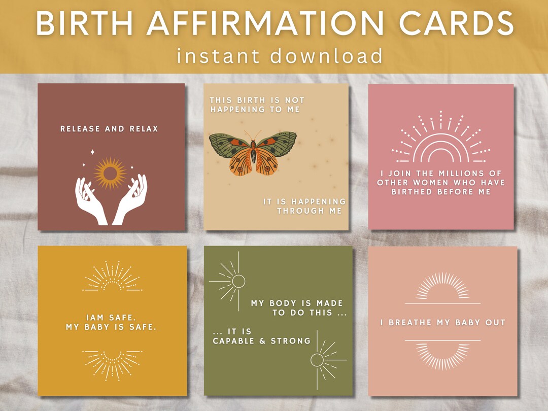 Birth Affirmation Cards - Printable Birth Affirmation Cards - Digital ...