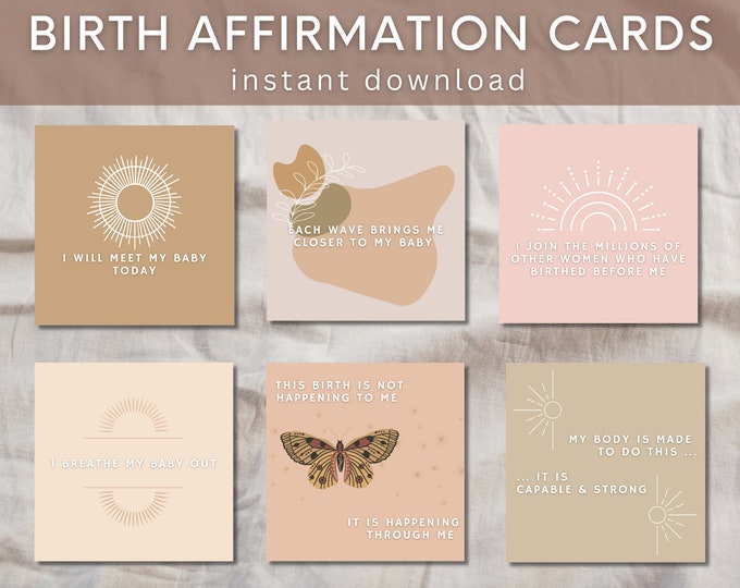 Birth Affirmation Cards - Daughter Birth Affirmation Cards - Digital Download - Hypnobirthing ...