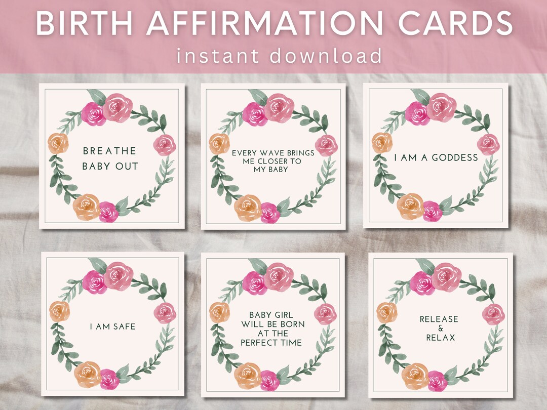 Birth Affirmation Cards - Daughter Birth Affirmation Cards - Digital ...