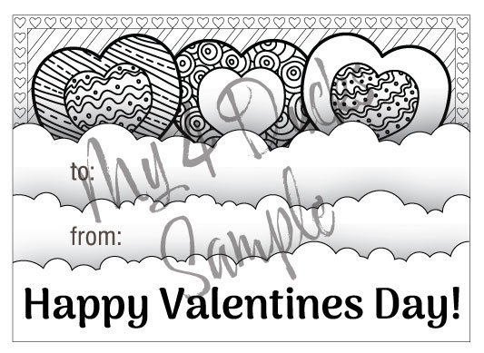 Valentine's Day Cards - Color Your Own! - Etsy
