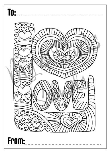Valentine's Day Cards - Color Your Own! - Etsy