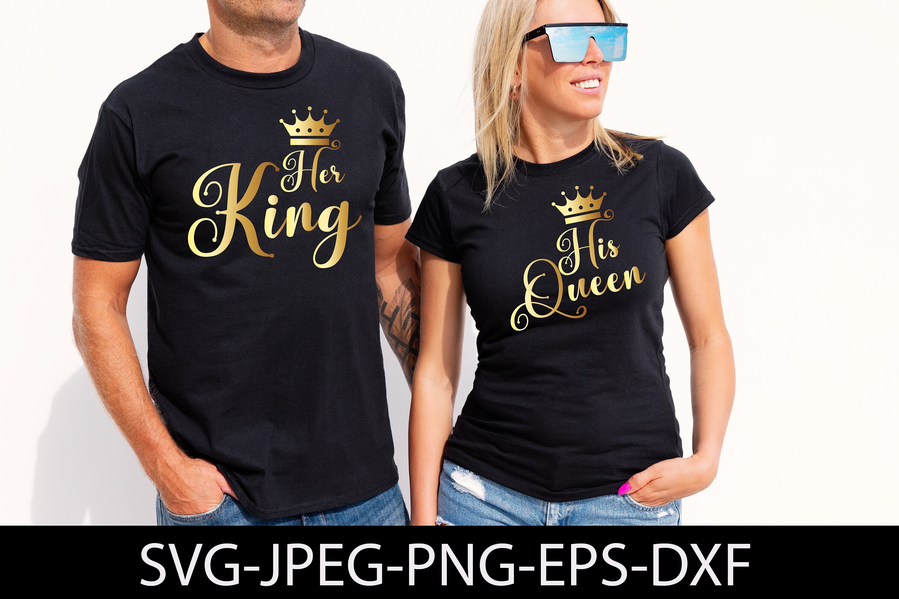 His Queen Svg, Her King Svg,couple Love Svg,valentine Shirt Svg,cricut ...