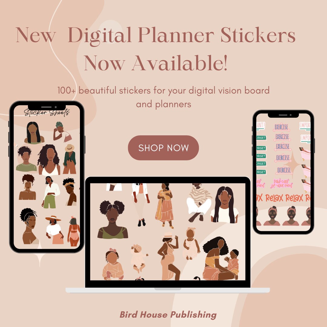 Beautiful, Educated, & Black: Digital Stickers - Etsy