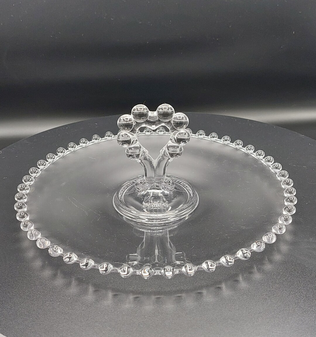 Vintage Imperial Glass Candlewick Glass Mint Tray With Heart Handle at ...