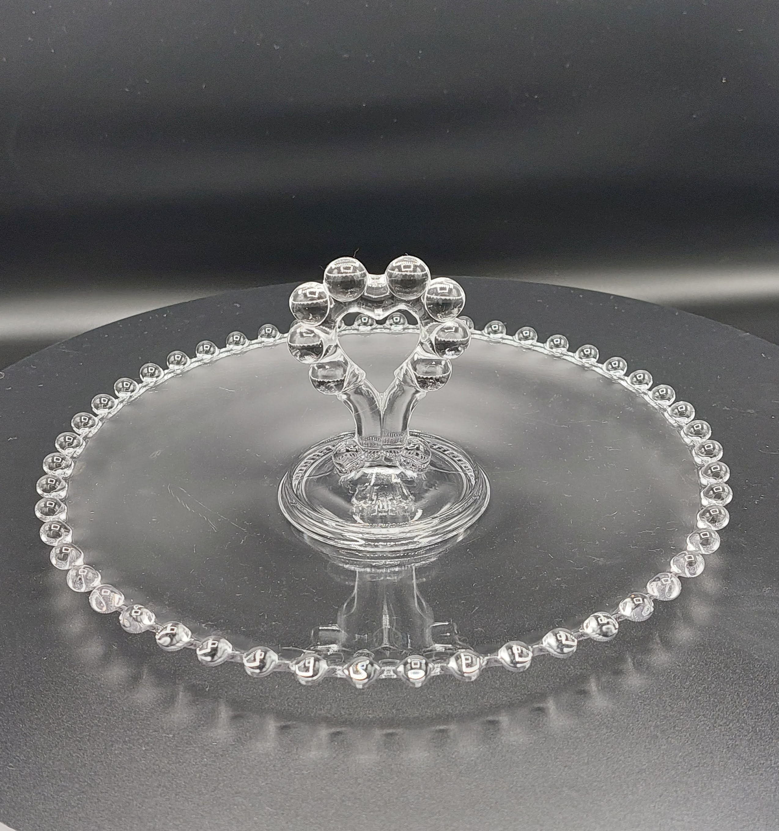 Vintage Imperial Glass Candlewick Glass Mint Tray With Heart Handle at ...