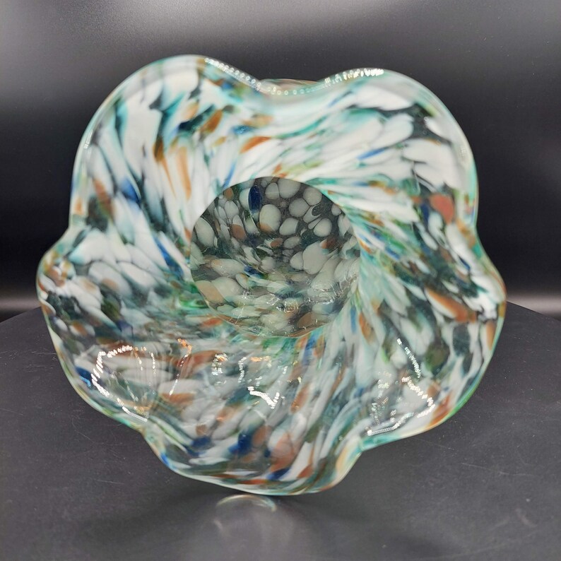 MCM Murano Style Glass Vase Multi Color Confetti Look End of Day ...