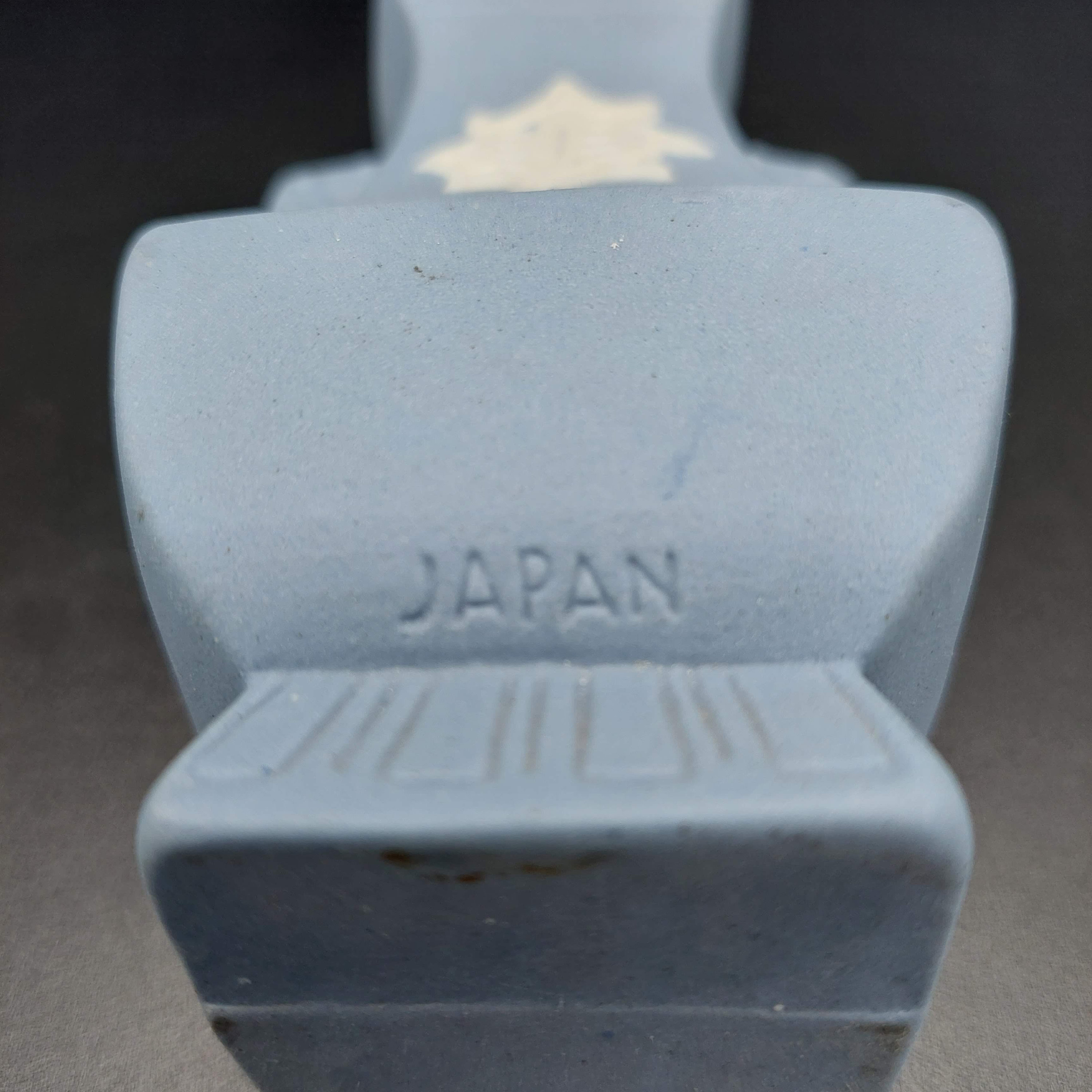 Vintage Blue and White Two-handled Vase With Ship With Billowing Sails ...