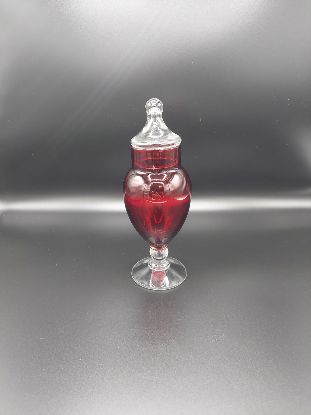 Vintage Anchor Hocking Royal Ruby Red Glass Apothecary Jar - Etsy