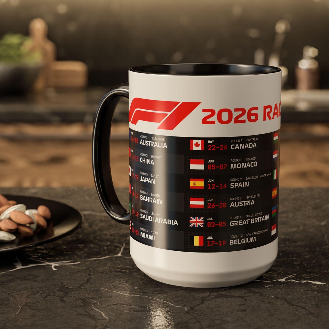 2026 Formula 1 Race Schedule Mug 11oz 15oz | F1 Calendar Mug - Etsy