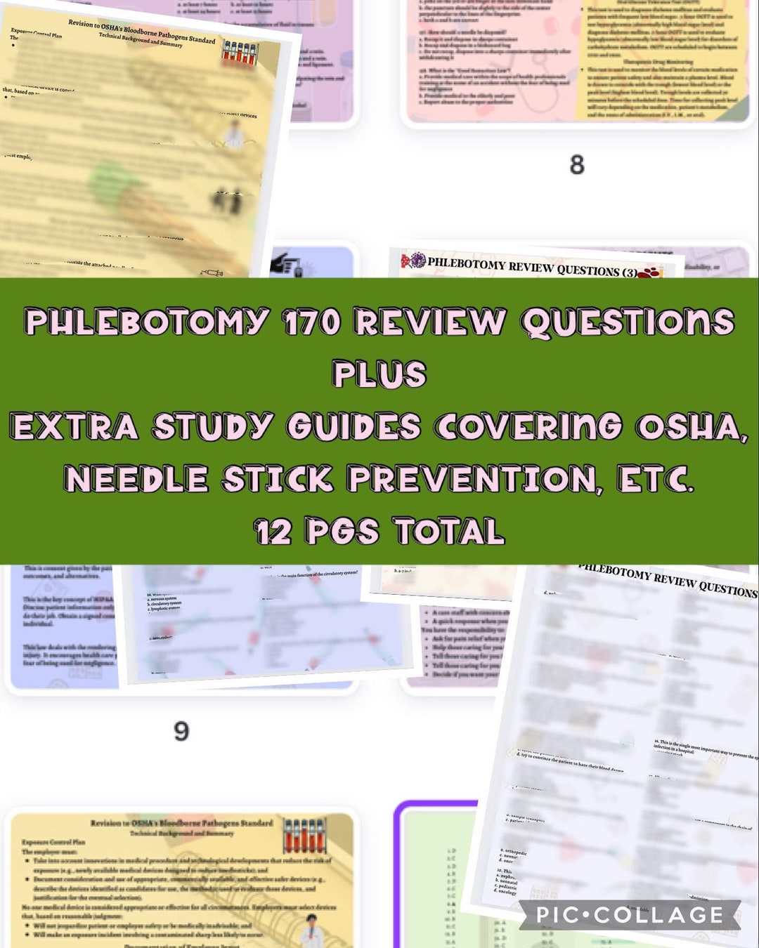 Phlebotomy Review Questions: Study Guide, OSHA & Needlestick (PDF ...
