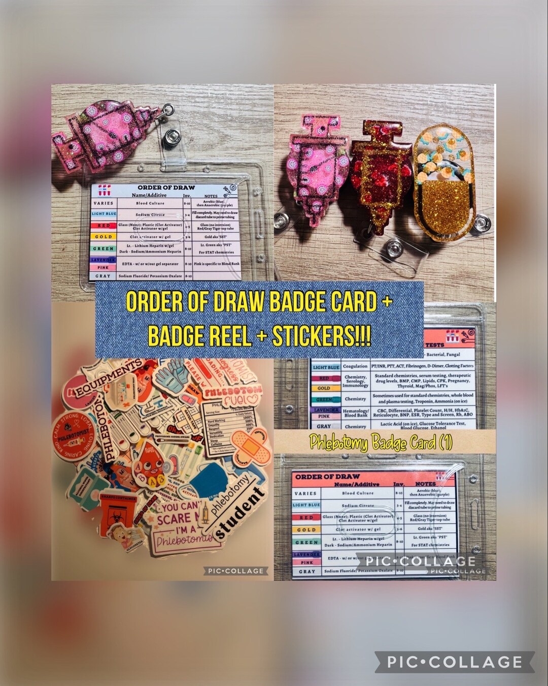 Order of Draw Badge Card With BADGE REEL and Freebie - Etsy