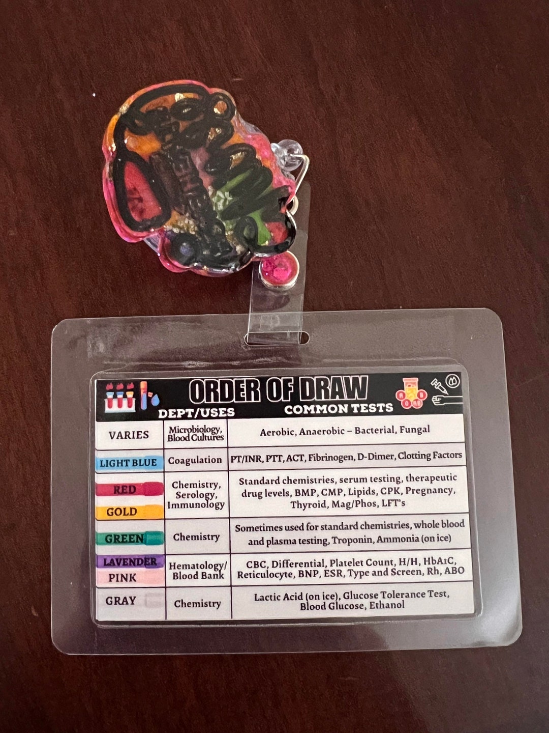 Order of Draw Badge Card With BADGE REEL - Etsy