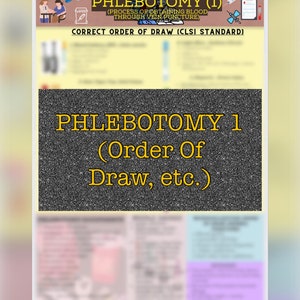 Phlebotomy PDF 6 Pages Study Guide (plus 3 Free Extra Pages) 9 Pages ...